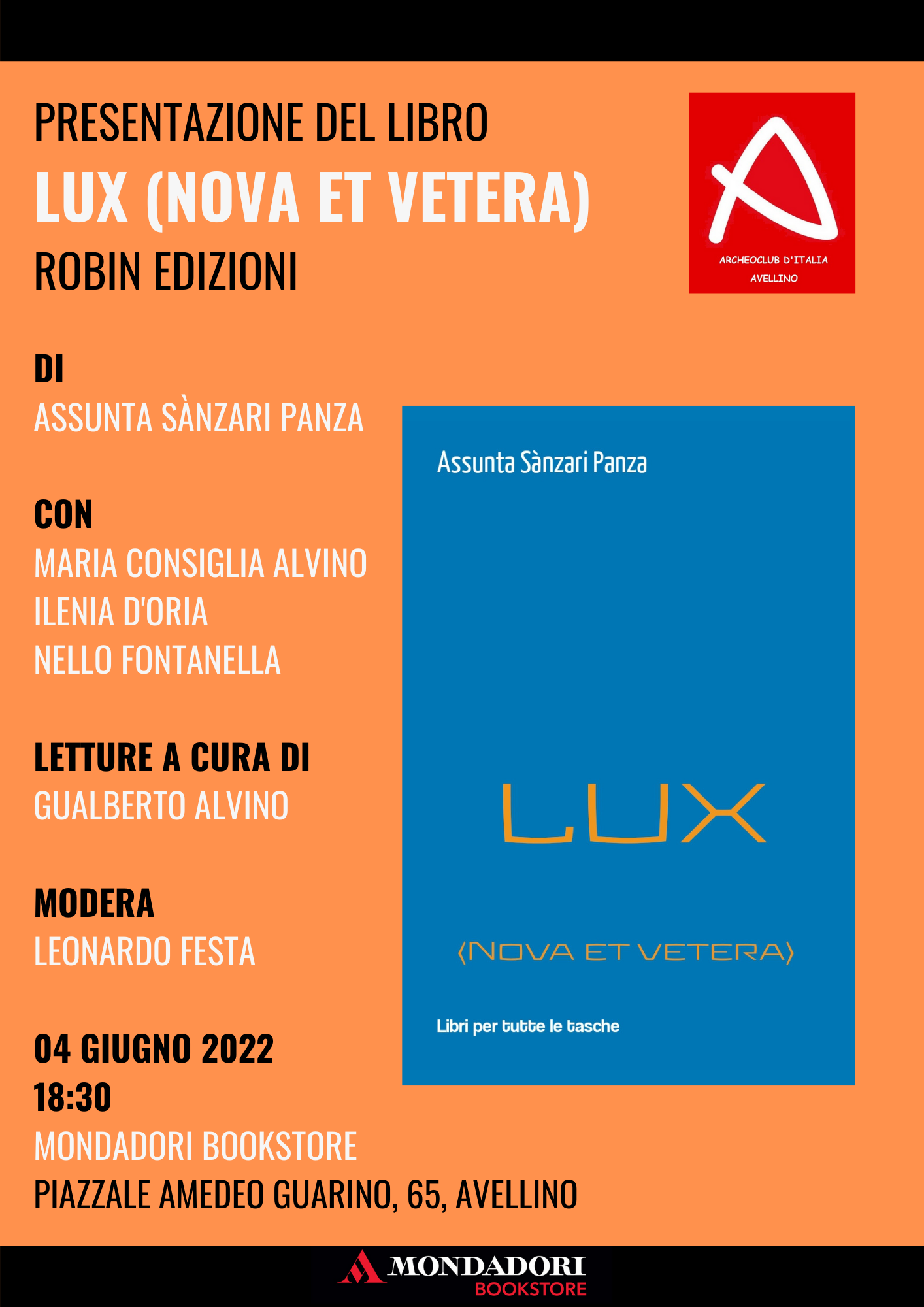 Assunta Sànzari Panza presenta “Lux (nova et vetera)” alla Mondadori di ...
