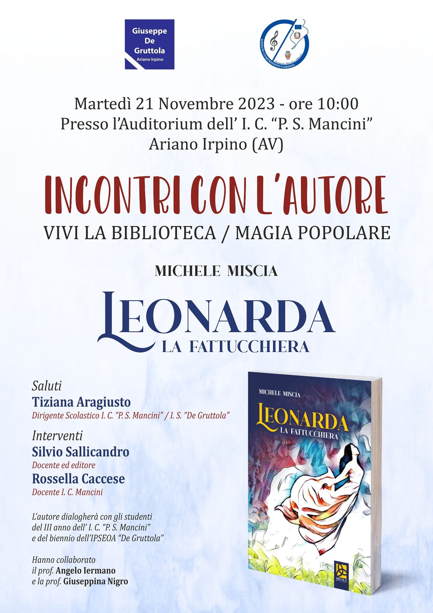Miscia presenta all’Ic Mancini di Ariano “Leonarda, la fattucchiera ...