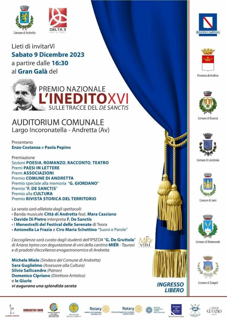 Premio letterario “L’Inedito”, ad Andretta sulle tracce del De Sanctis ...